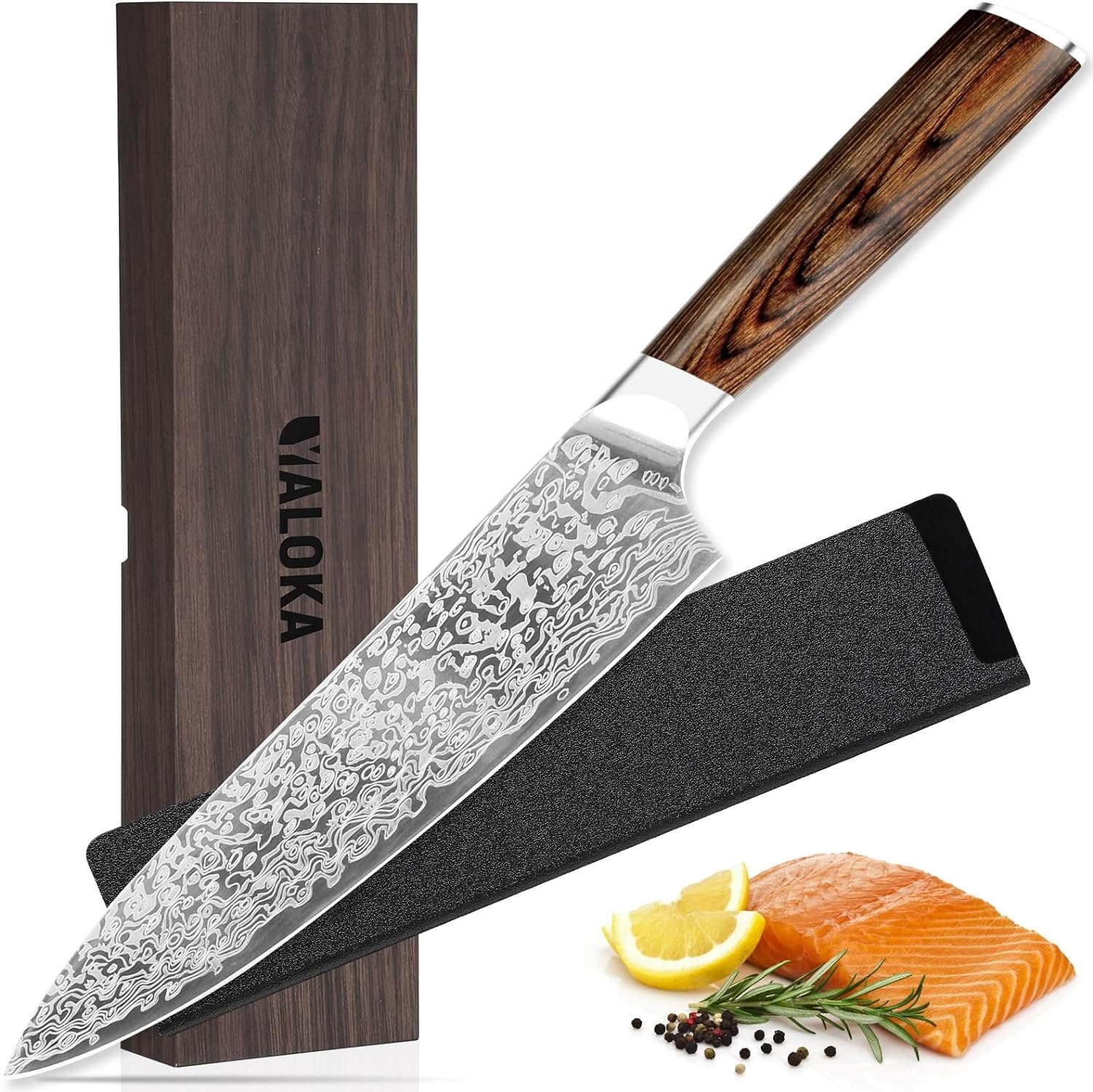 Japanese Vanadium Steel Chef Knife, 7.8 INCH Sharp Kitchen Knives With ...